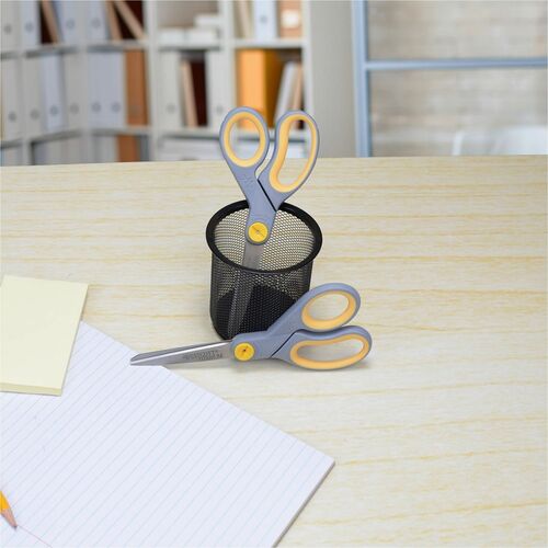 Westcott Titanium Bonded Adjustable Glide Scissors, 8" Straight, Orange ...