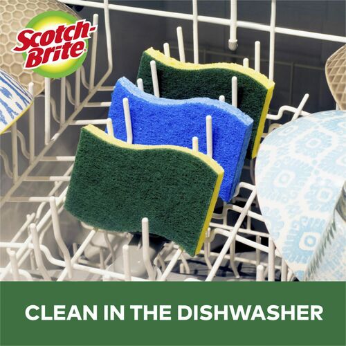 3M Scotch-Brite Heavy-Duty Scrub Sponge, 4 1/2" x 2 7/10" x 3/5", Green ...