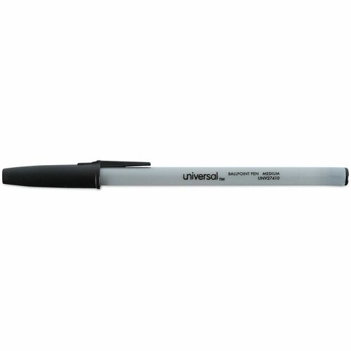 Universal Ballpoint Pen, Stick, Medium 1 mm, Black Ink, Gray Barrel ...