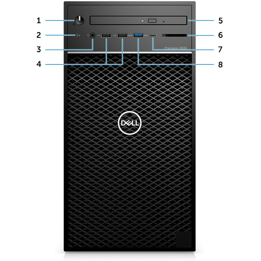 Dell Precision 3000 3630 Workstation - Core i7 i7-8700 - 16 GB RAM - 1 ...