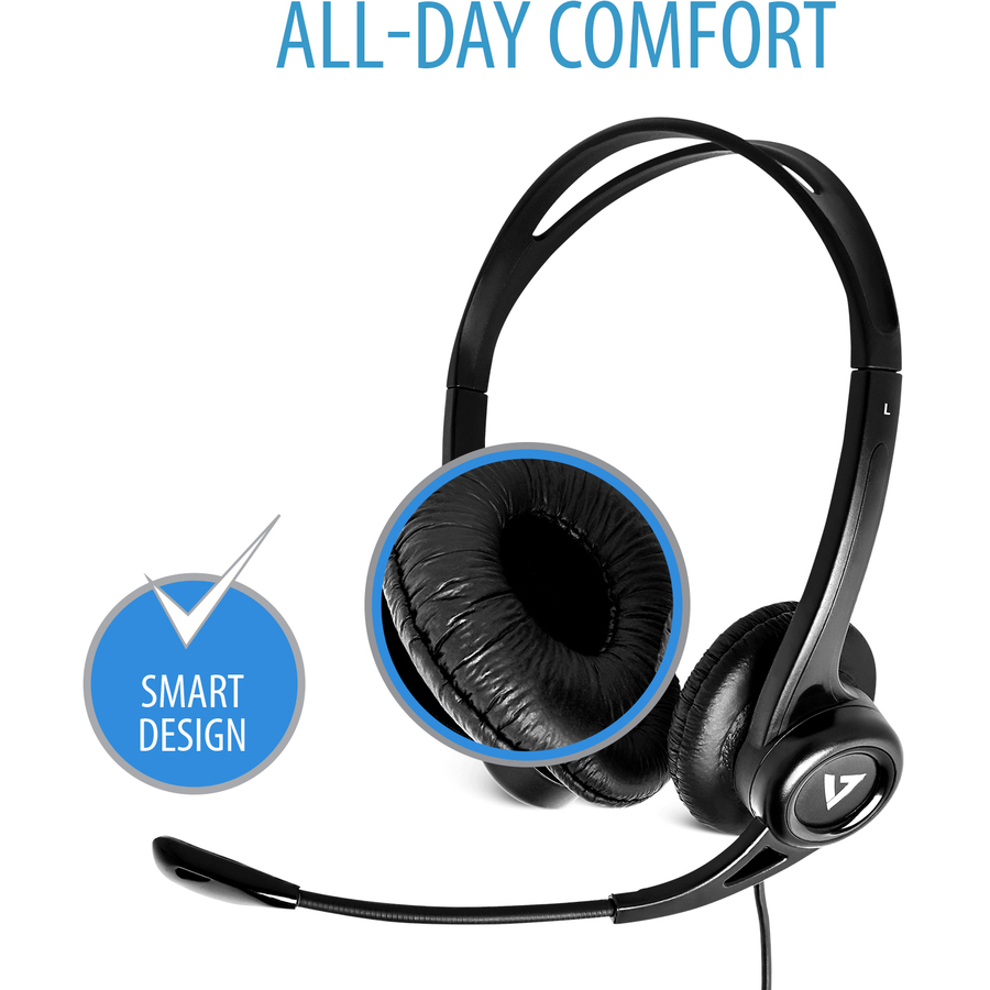 V7 Essentials USB Stereo Headset-HU311-2NP