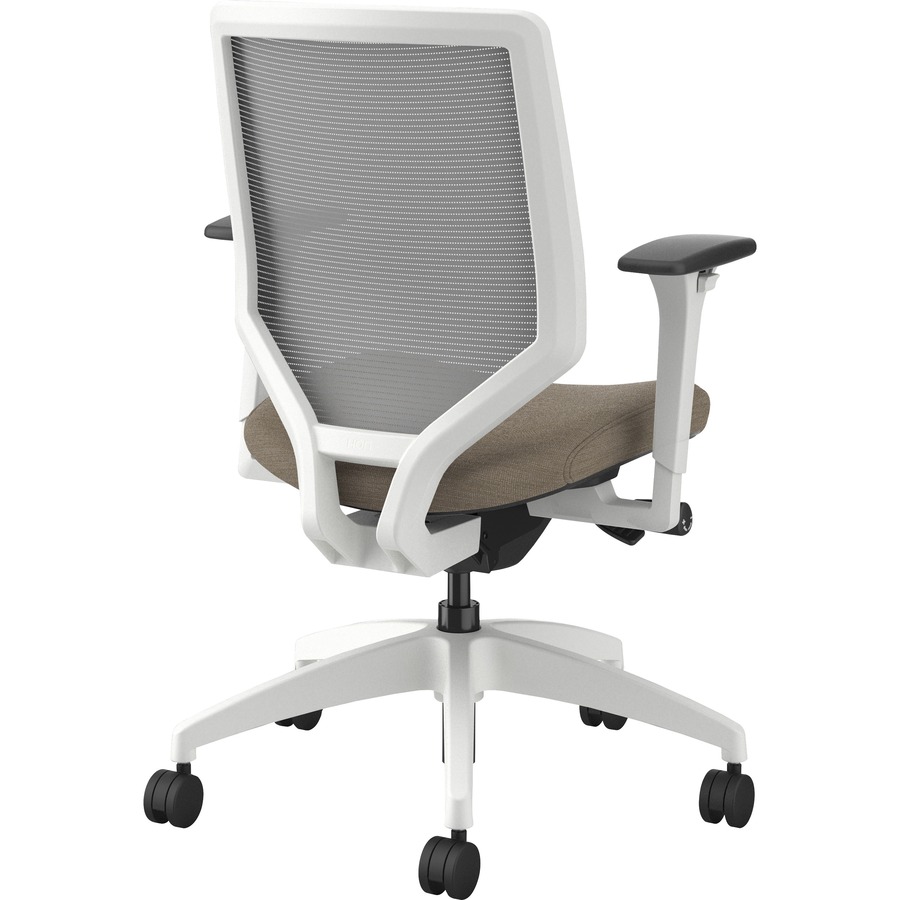 HON Solve Mid-Back Task Chair - Putty Fabric Seat - Fog Back - White ...