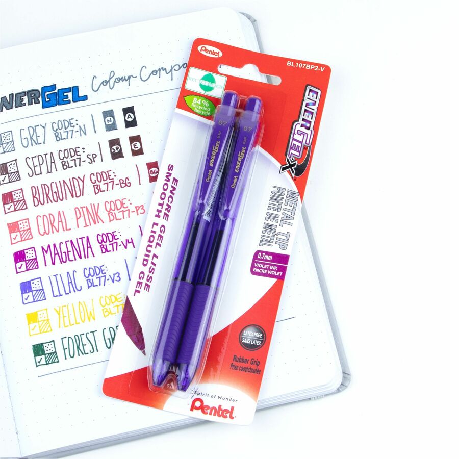 Pentel EnerGel X Retractable Liquid Gel Rollerball Pen, 0.7mm Medium ...