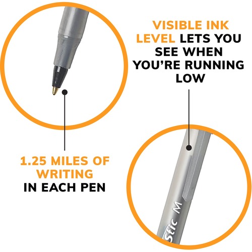 BIC Round Stic Xtra Life Ballpoint Pen Value Pack, Stick, Medium 1 mm ...