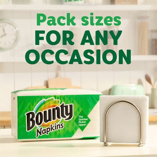 Bounty Quilted Napkins, 1-Ply, 12" W x 12 1/10" L, White, 200/Pack, 8 ...