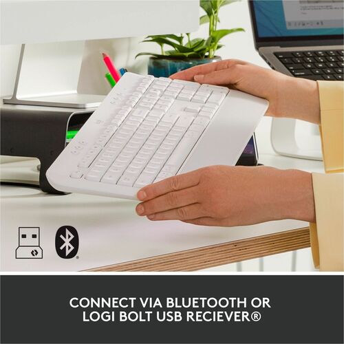Logitech Signature Keyboard, K650, Wireless, White - W.B. Mason