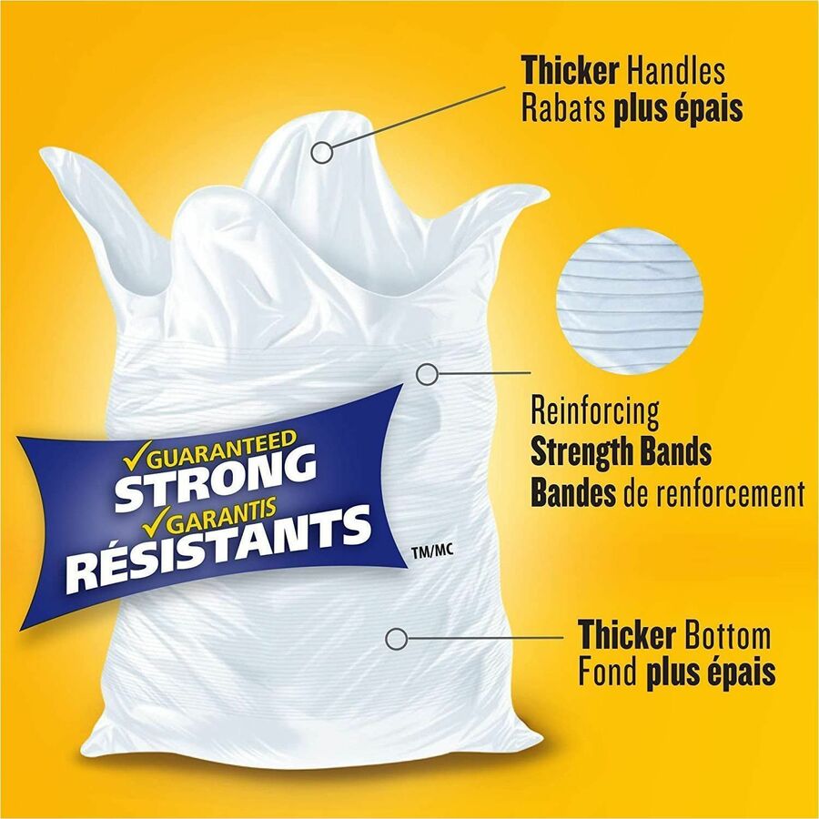 Glad Easy-Tie White Kitchen Catchers Bags - 25 L - 20" (508 mm) Width x ...