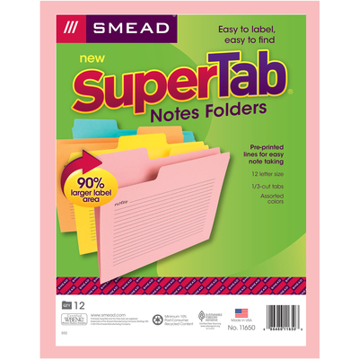 SMD11650 : Smead® Smead Supertab 1/3 Tab Cut Letter Recycled Top Tab ...