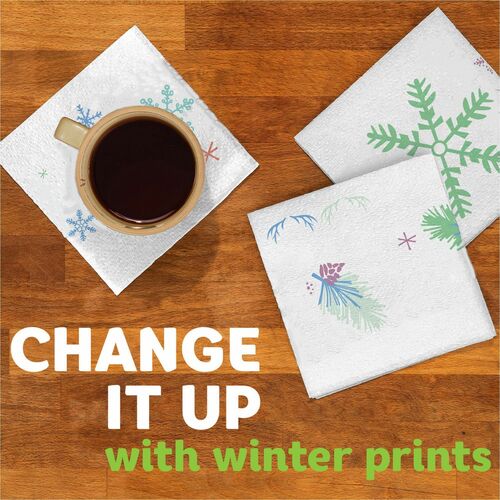 Bounty Quilted Napkins, 1-Ply, 12" W x 12 1/10" L, White, 200/Pack, 8 ...