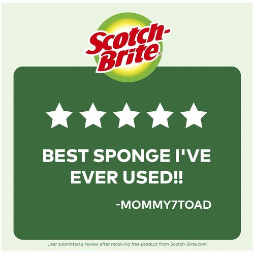 3M Scotch-Brite Heavy-Duty Scrub Sponge, 4 1/2" x 2 7/10" x 3/5", Green ...