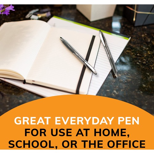 BIC GLIDE Ballpoint Pen, Retractable, Medium 1 mm, Black Ink, Black ...