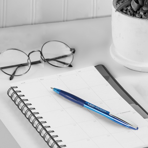 BIC GLIDE Ballpoint Pen, Retractable, Medium 1 mm, Blue Ink, Blue ...