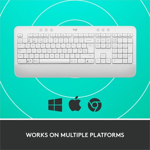 Logitech Signature Keyboard, K650, Wireless, White - W.B. Mason