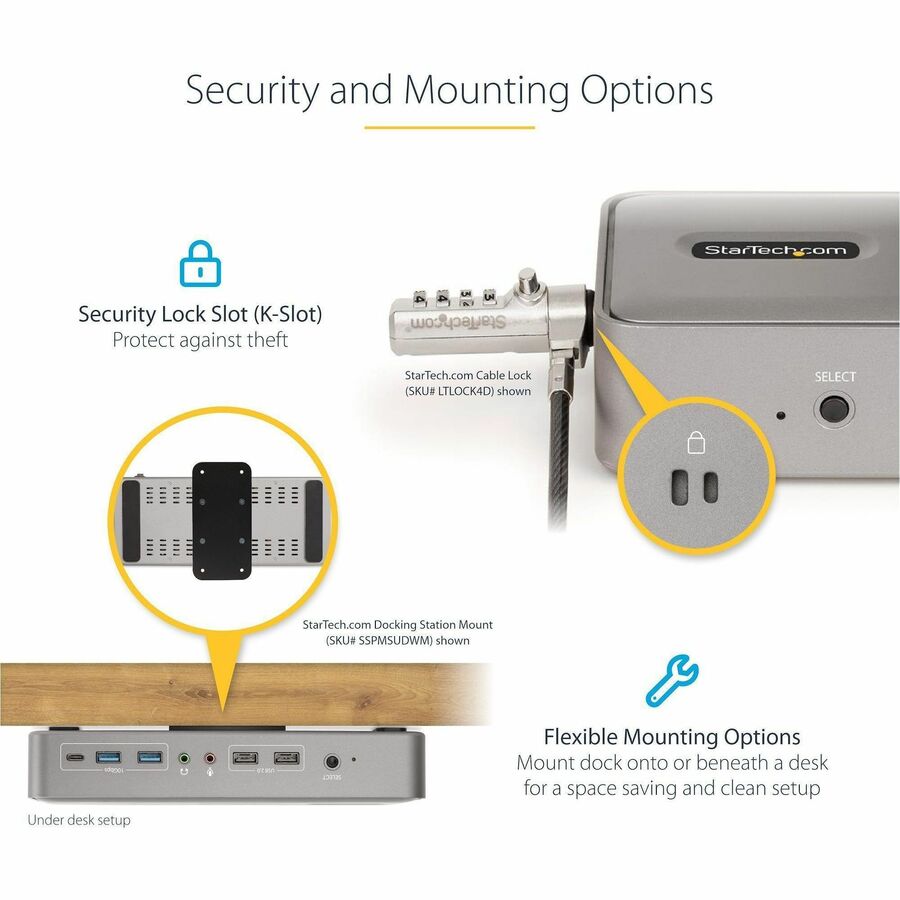 StarTech.com Dual-Laptop USB-C KVM Docking Station, Dual Monitor 4K ...