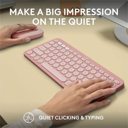 Logitech Pebble 2 Combo Wireless USB Keyboard & Mouse, Tonal Rose - W.B ...