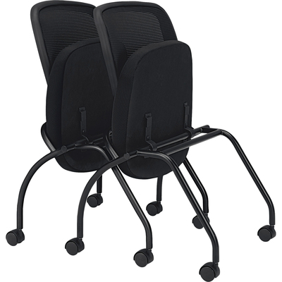 BSXVL302MM10 : basyx® Vl302 Series Mesh Back Nesting Chair, Black, 2/Carton