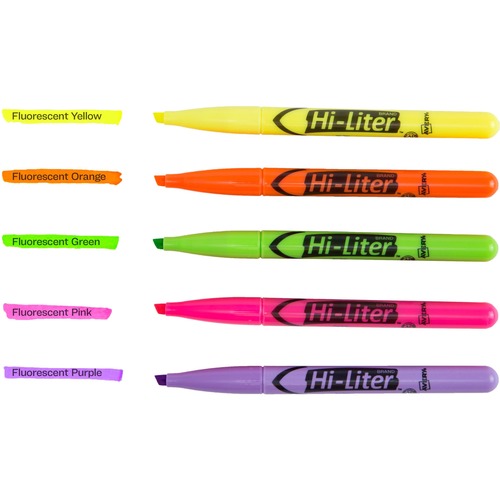 HI-LITER Pen-Style Highlighters, Assorted Colors, 6/Set - W.B. Mason