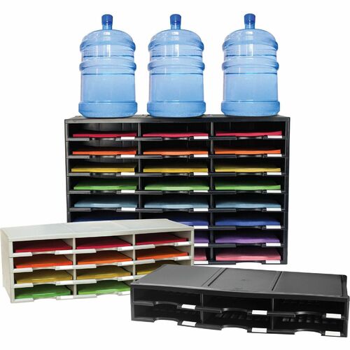 Storex 30 Compartment Literature Sorter, Black, 1/Carton - W.B. Mason