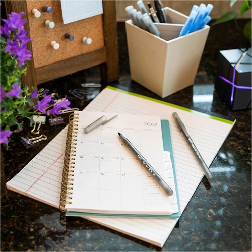 BIC Round Stic Xtra Life Ballpoint Pen, Stick, Medium 1 mm, Black Ink, Smoke Barrel, Dozen - W.B ...