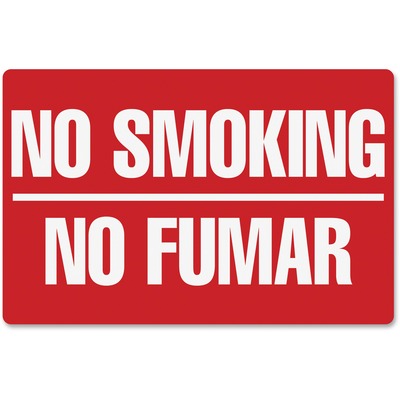 COS098068 : COSCO Two-Sided Signs, No Smoking/No Fumar, 8 X 12, Red