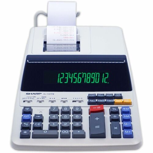 Sharp EL-1197PIII Two-Color Printing Desktop Calculator, Black/Red ...