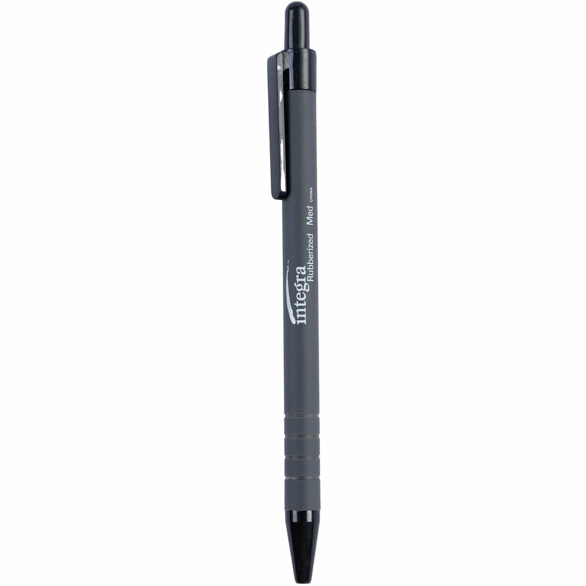 Integra Rubber Barrel Retractable Ballpoint Pens | Office Express
