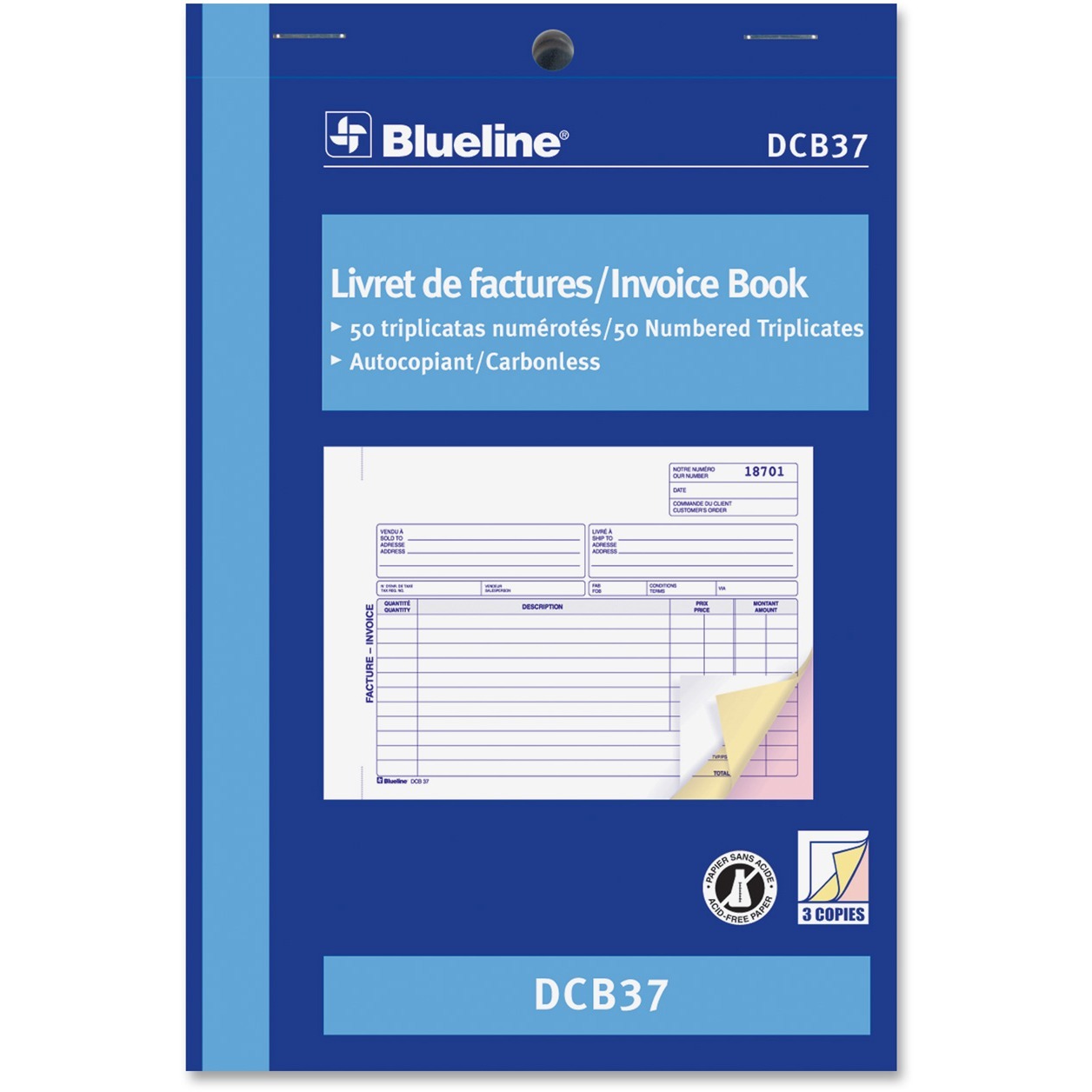 Blueline Bilingual Invoice Book | beePLUS Workplace Solutions