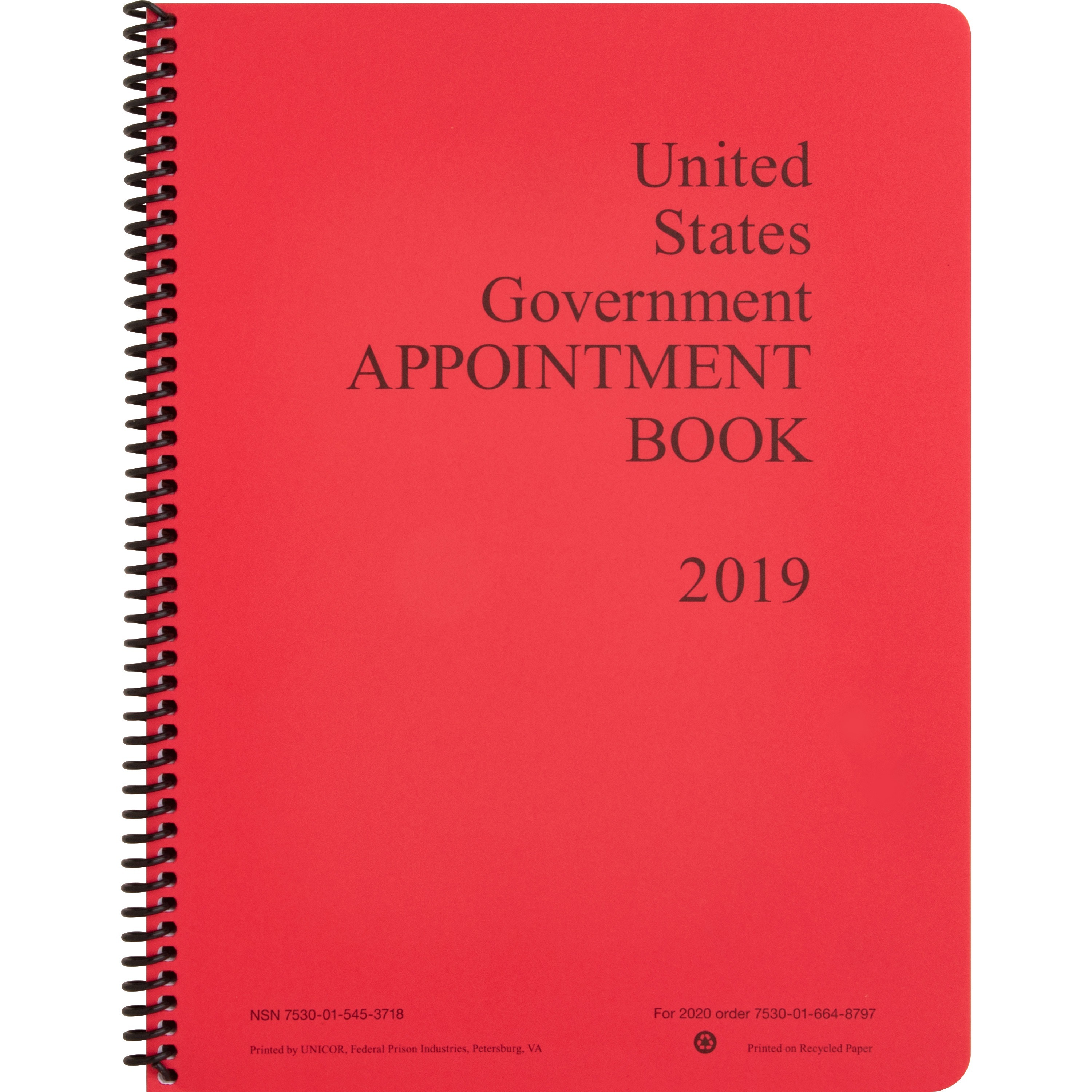 UCR5453718 : Unicor 7530015453718, Weekly Appointment Book, 9 X 11, Red ...