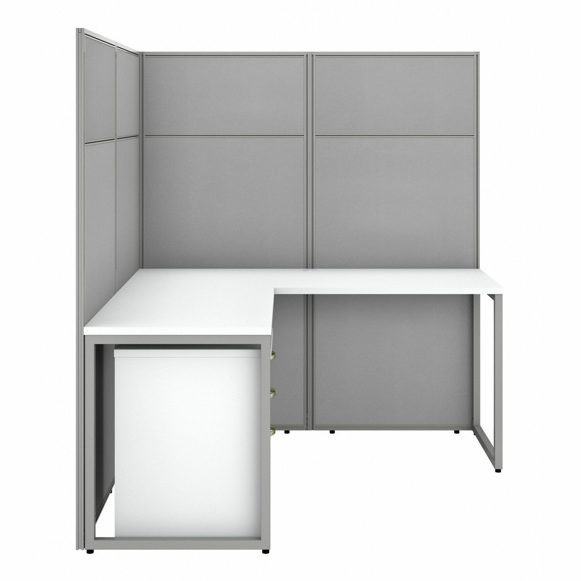 Bush Business Furniture Easy Office 60W L Shaped Cubicle Desk with File ...
