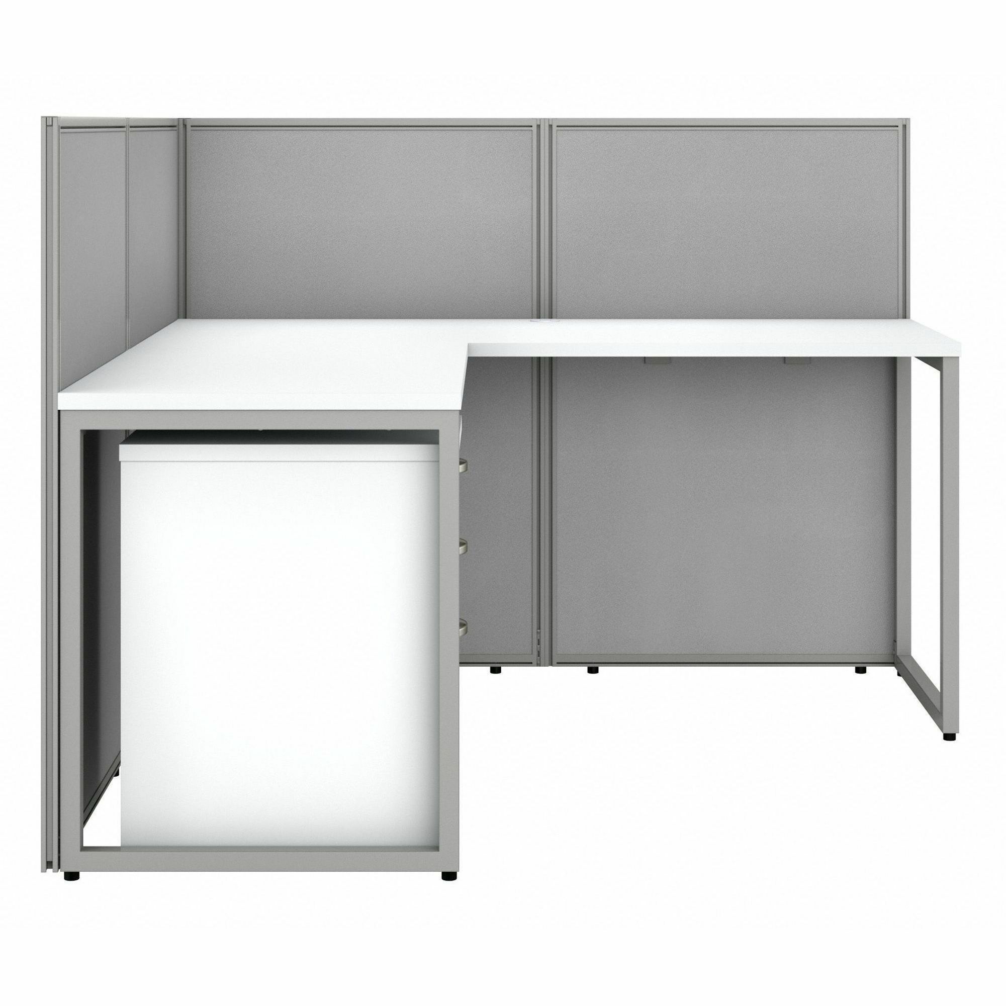 Bush Business Furniture Easy Office 60W L Shaped Cubicle Desk with File ...