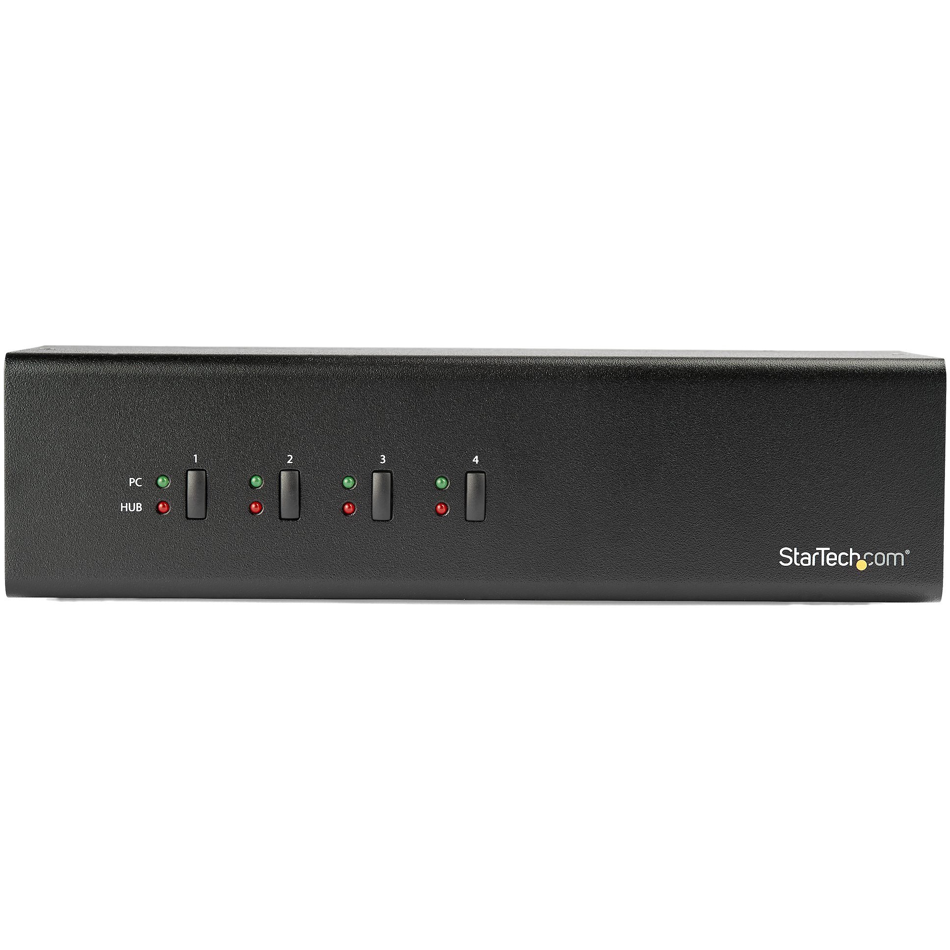 StarTech.com 4-Port Dual-Monitor DVI KVM Switch with USB 3.0 Hub - 4 ...