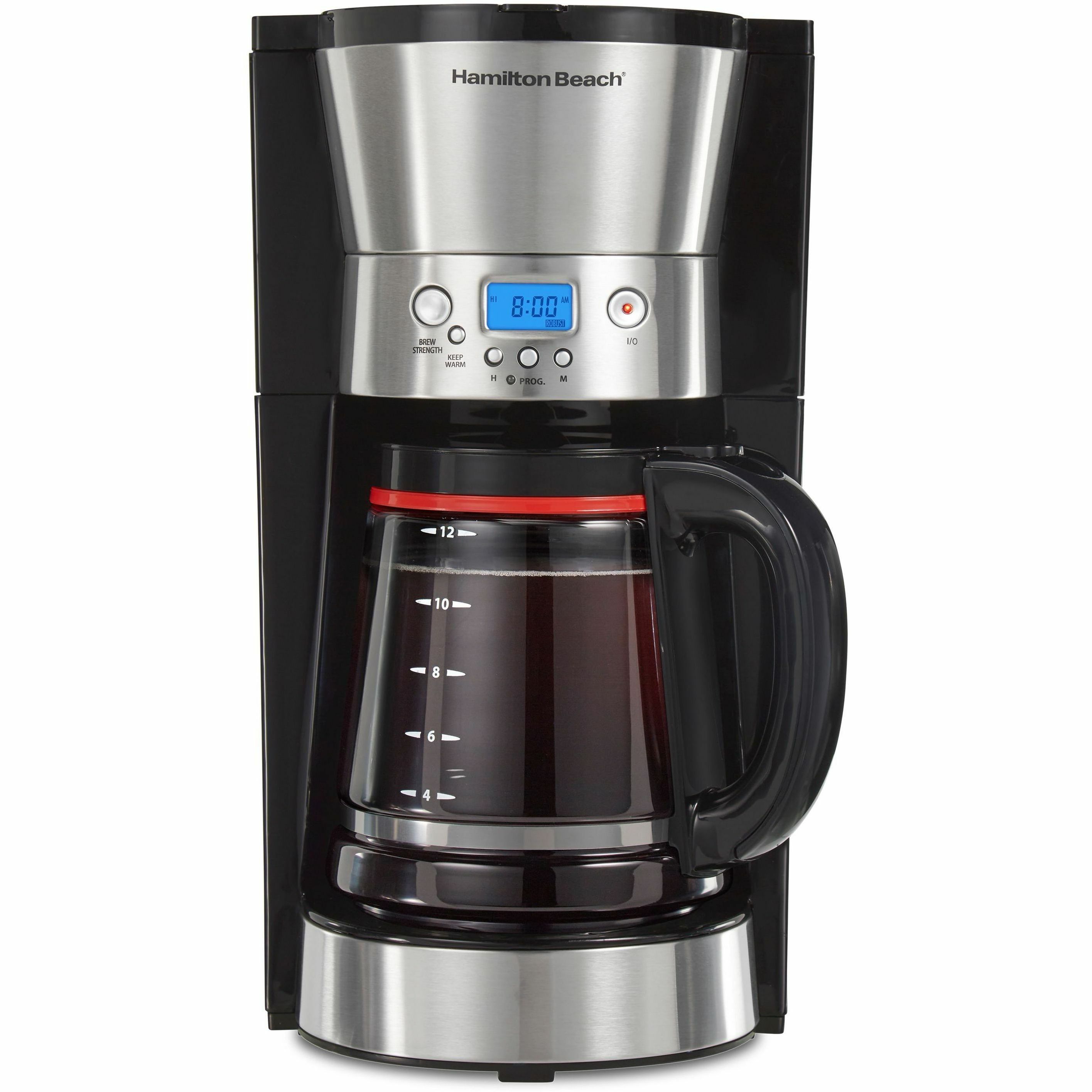 Hamilton Beach 12 Cup Programmable Coffee Maker with Cone Filter, Black ...