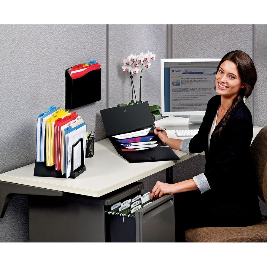 Avery® Five Slot Plastic Adjustable File Rack - Desktop Organizers | Avery