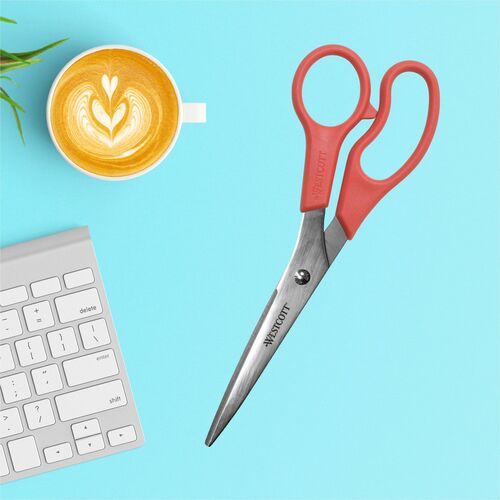 Westcott Value Line Stainless Steel Scissors, 8 in, Straight, Pointed ...