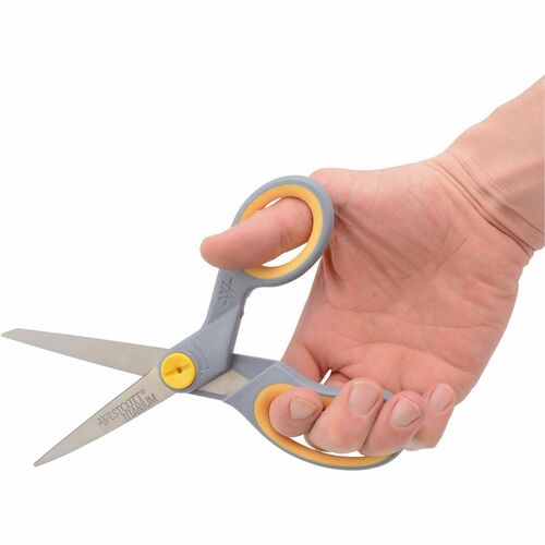 Westcott Titanium Bonded Adjustable Glide Scissors, 8" Straight, Orange ...