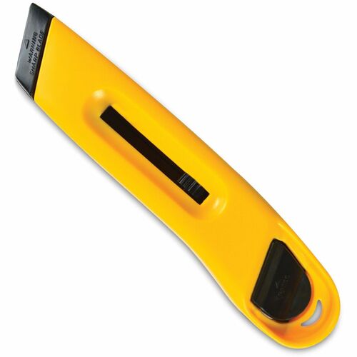 COSCO Plastic Utility Knife w/Retractable Blade & Snap Closure, Yellow ...