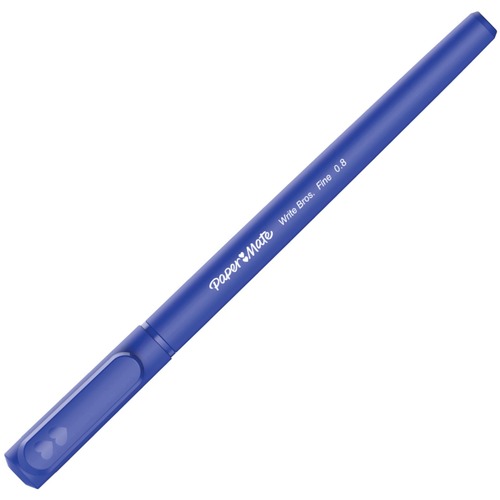Paper Mate Write Bros. Ballpoint Pen, Fine 0.8 mm, Blue Ink/Barrel ...
