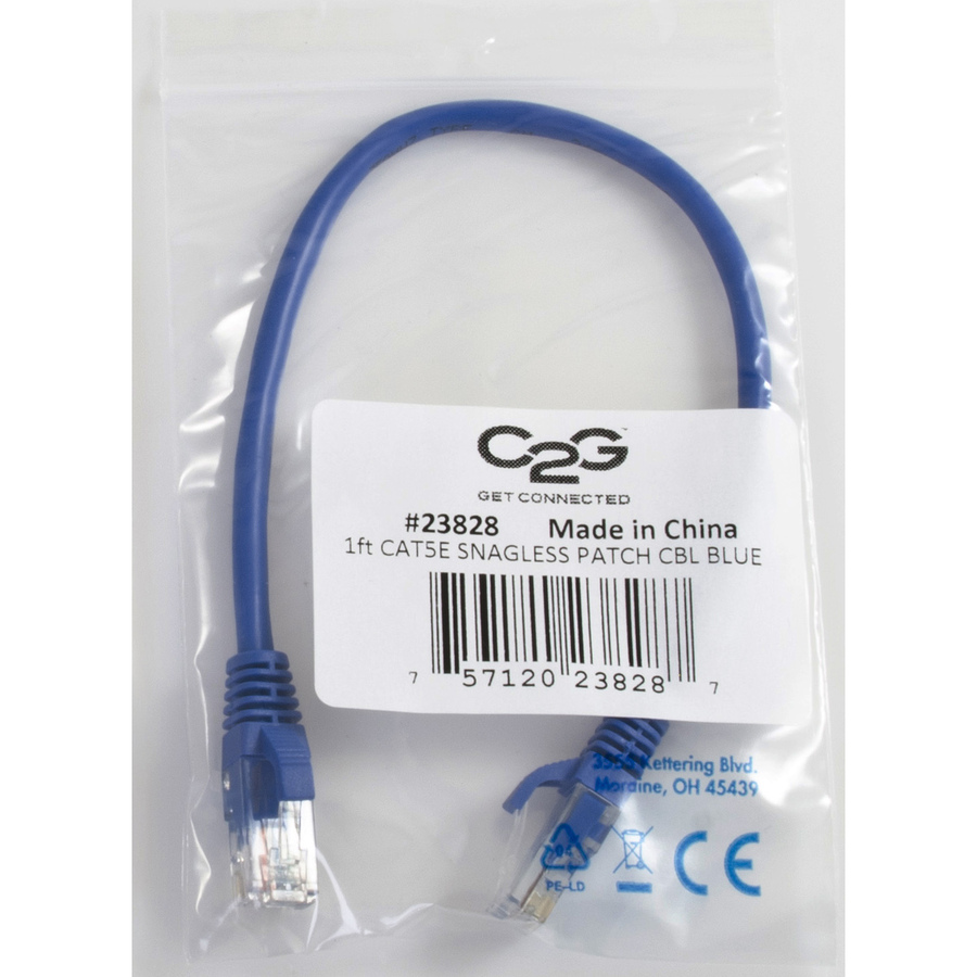 C2G 15ft Cat5e Ethernet Cable - Snagless Unshielded (UTP) - Blue-22012