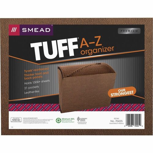 Smead A-Z Open Expanding File, 21 Pockets, Letter, Redrope Printed - W ...
