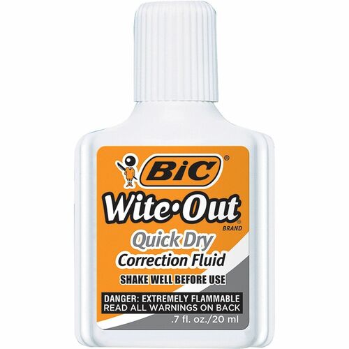 BIC Wite-Out Quick Dry Correction Fluid, 20 mL Bottle, White, 3/Pack ...