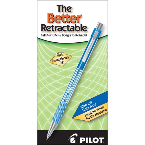 Pilot Better Ball Point Pen, Blue Ink, 1mm, Dozen - W.B. Mason