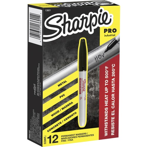 Sharpie PRO Industrial Permanent Markers, Fine Point, Black, Dozen - W ...
