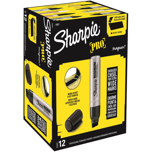 Sharpie PRO Magnum Oversized Permanent Marker, Chisel Tip, Black - W.B ...