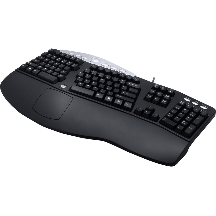 Adesso PCK-208B Tru-Form Media Contoured Ergonomic Keyboard - Wired ...