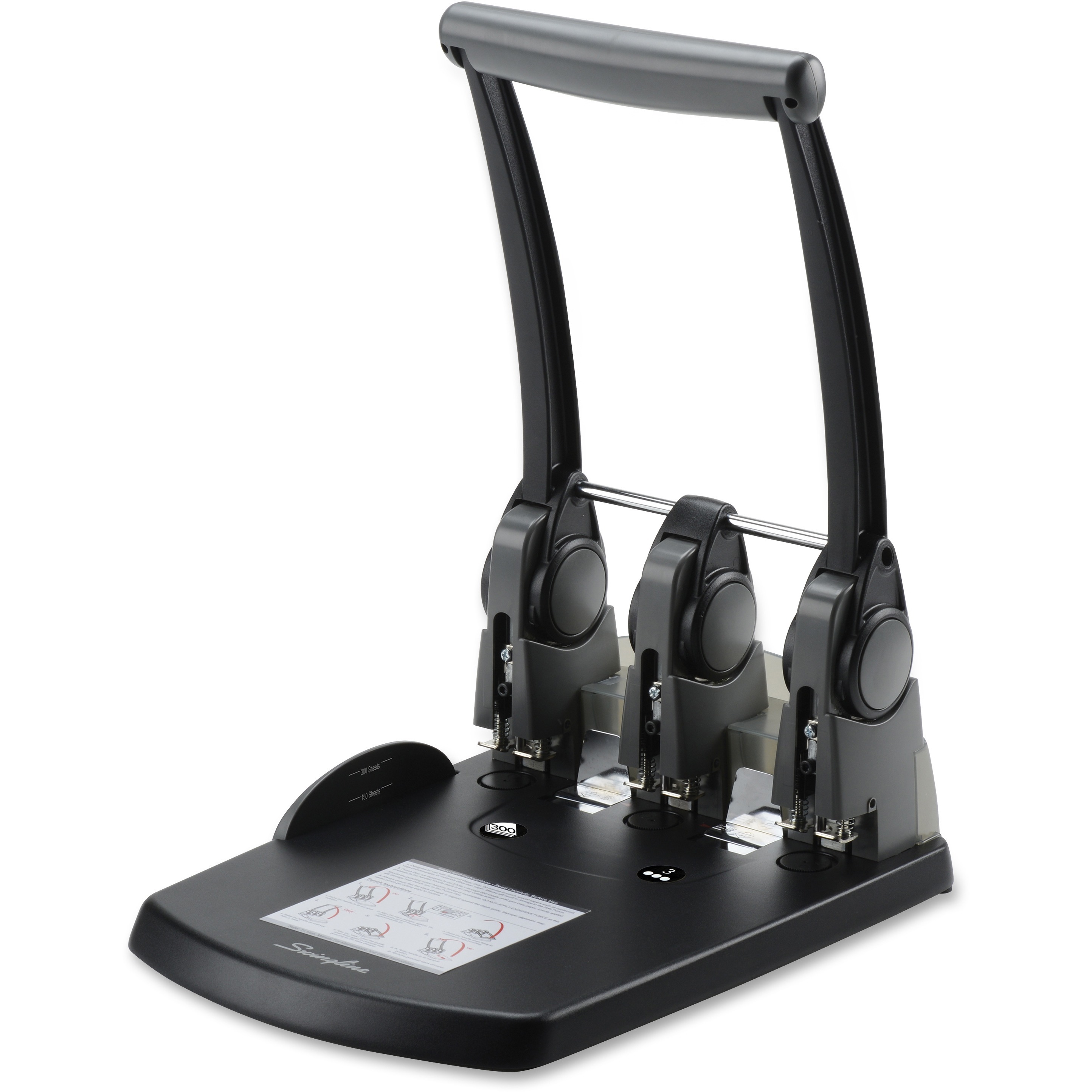 Swingline® Extra High Capacity 3-Hole Punch, Fixed Centers, 300 Sheets
