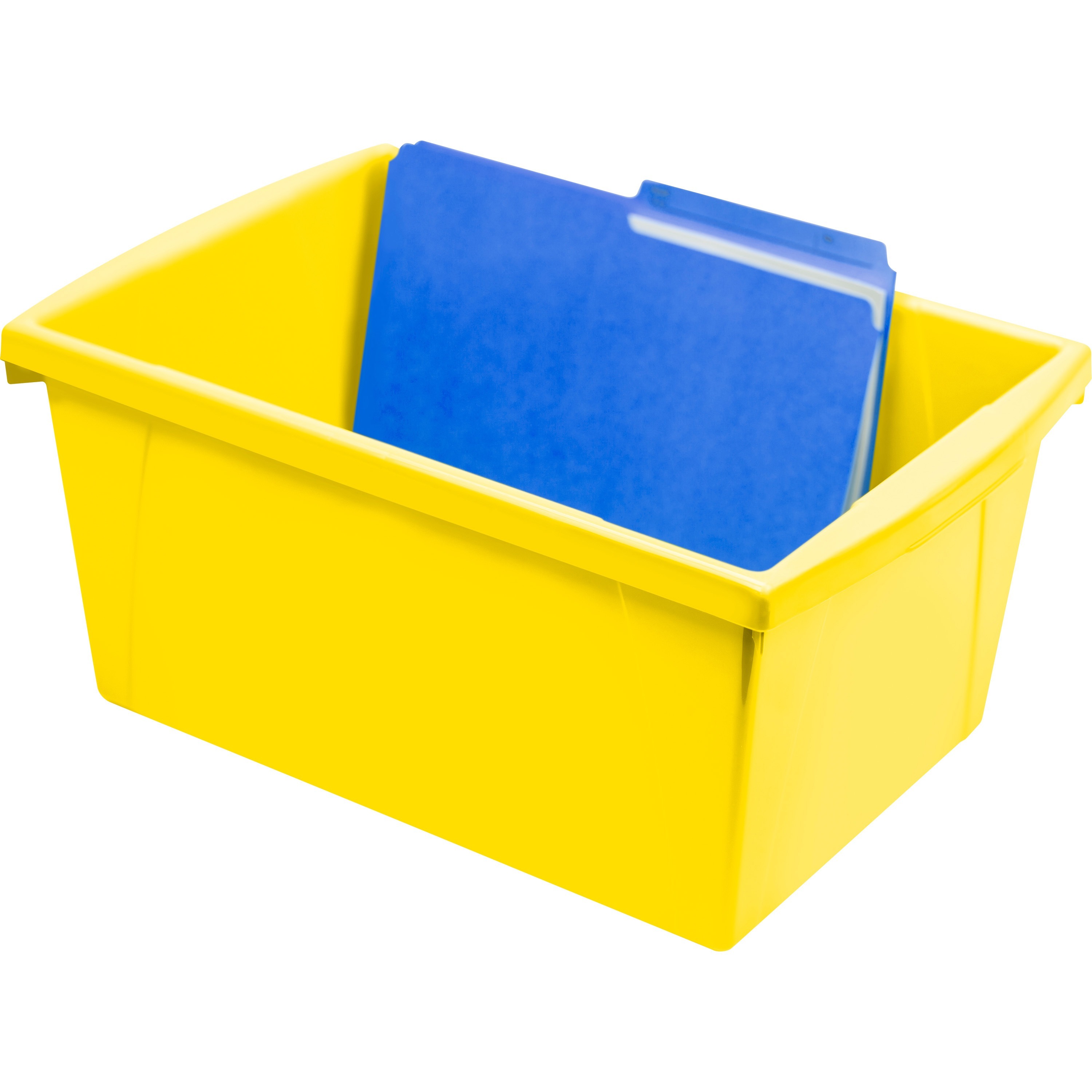 Storex 5.5 Gallon Storage Bins, Yellow | Stone's Office Plus