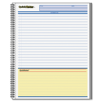 MEA06066 : Cambridge® Wirebound Guided Quicknotes Notebook, 1 Subject ...