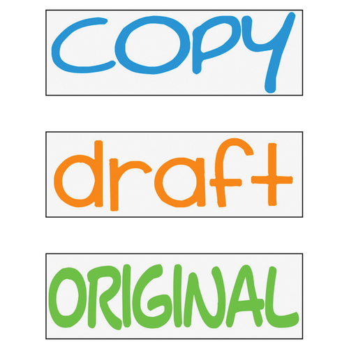 Stack Stamp Stack Stamp, COPY, DRAFT, ORIGINAL, 1 13/16 x 5/8, Assorted ...