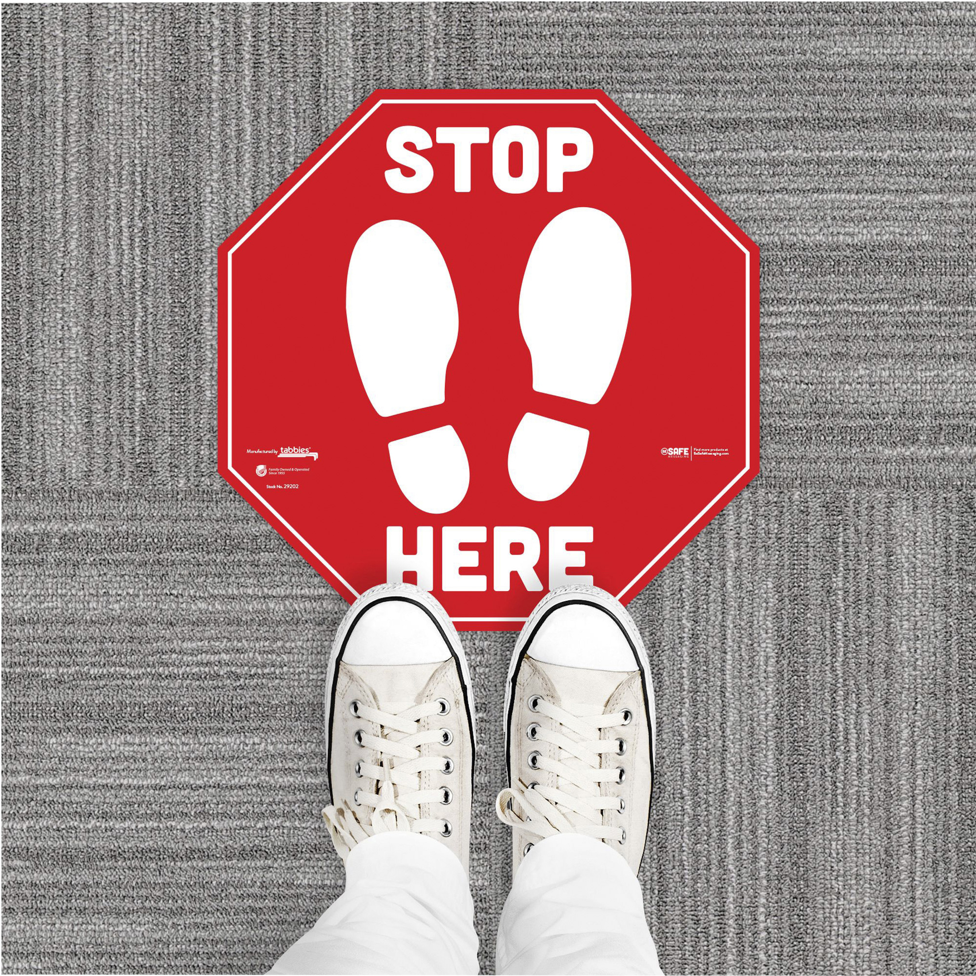 Tabbies BeSafe STOP HERE Messaging Carpet Decals - Safety Signs | TABBIES