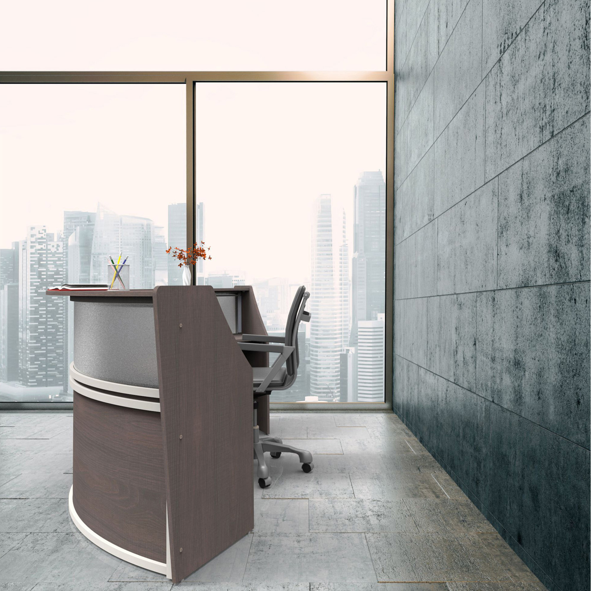 Linea Italia 2-Unit Curved Reception Desk | Office Express